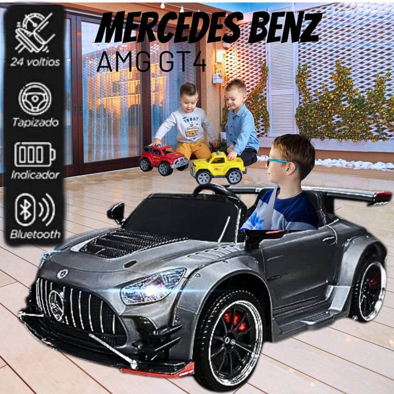 Carro a Batería para Niño MERCEDES BENZ AMG GT Gris MERCEDES BENZ ...