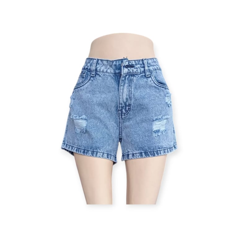 Short de Dama en Tela Jean Rígida - Clásico Rasgado GENERICO ...