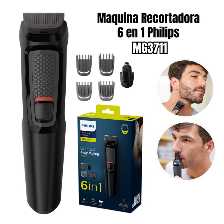 Recortador Philips Multigroom Serie 3000 6 en 1 MG3711 PHILIPS ...