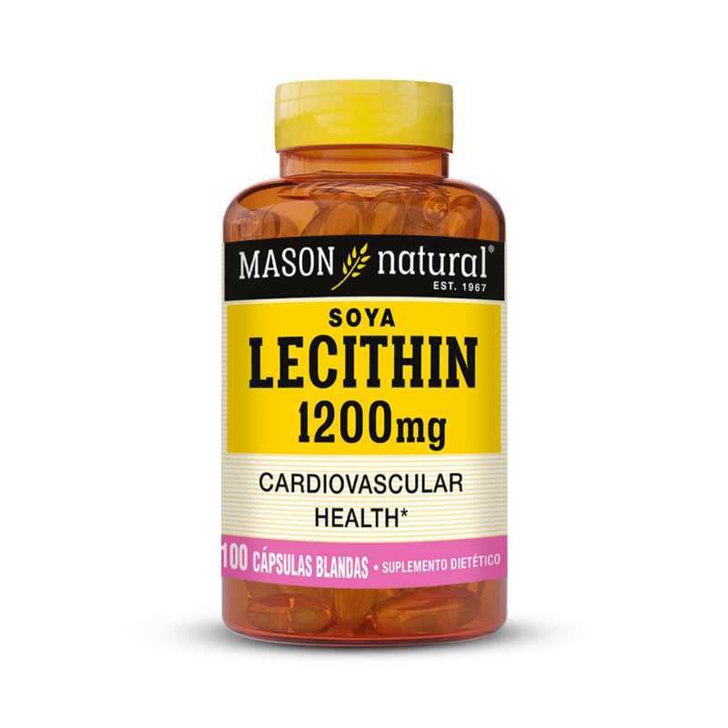 Lecitina de Soya 1200 MG - Mason Natural - 100 Cápsulas Blandas MASON ...