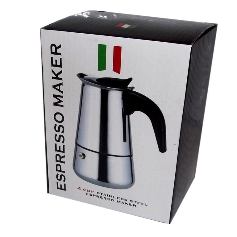 Cafetera Italiana para 6 Tazas Acero Inoxidable Marca Espresso Maker ...