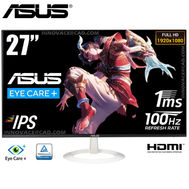 Monitor Gaming Asus VZ27EHF-W Ultra Slim 27 IPS FHD 100Hz 1ms ASUS ...