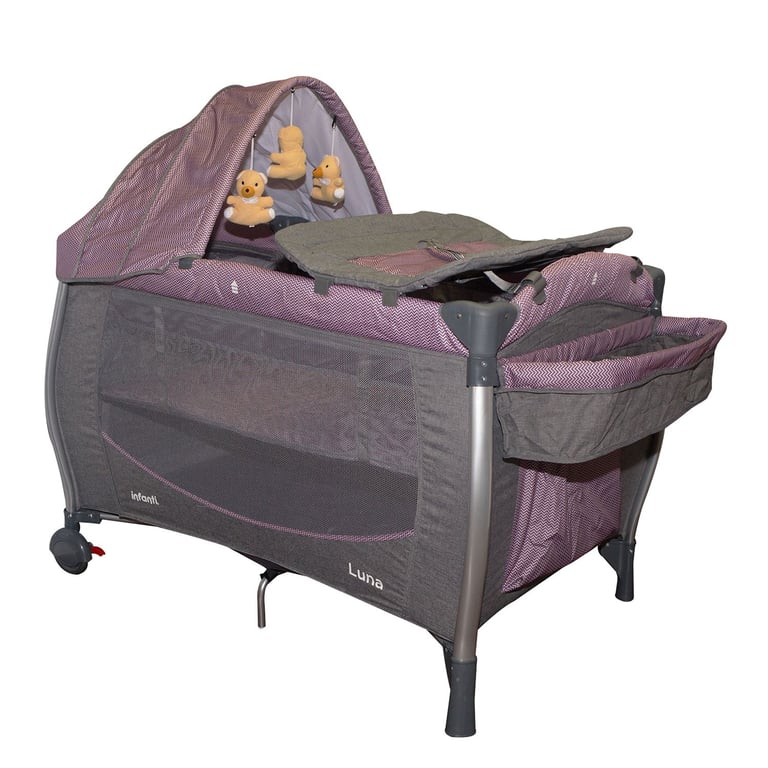 Cuna Corral Pack and Play para Bebé Zigzag Rosado Infanti INFANTI ...