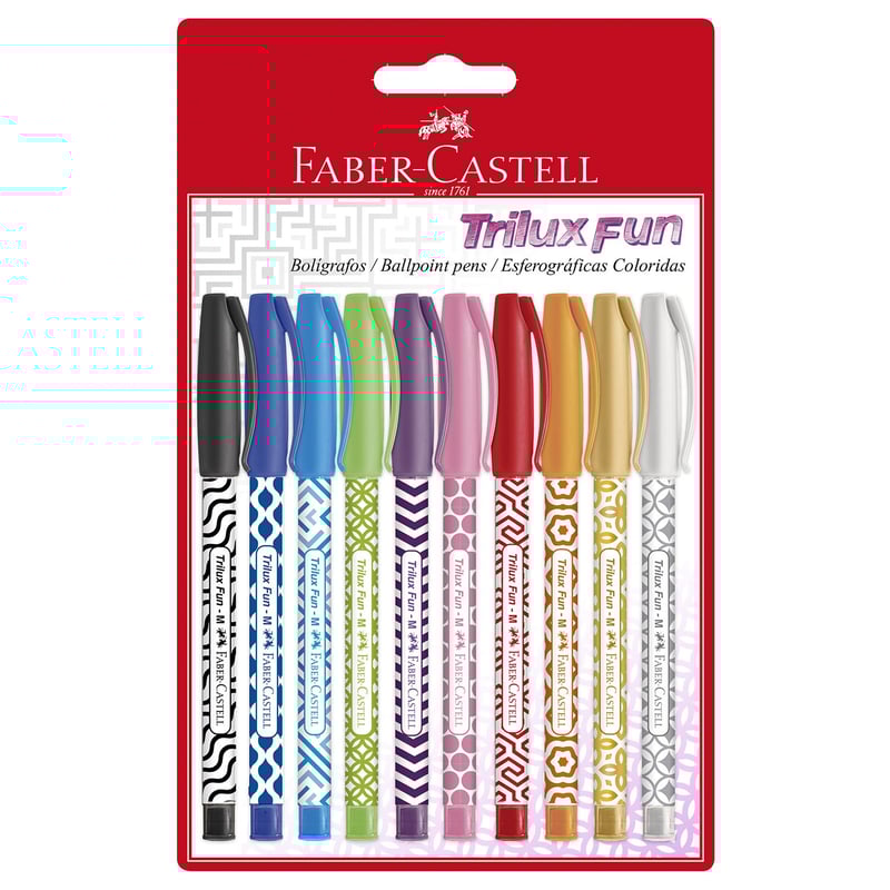 Bolígrafo Trilux 032-M Fun Blíster x 10 FABER-CASTELL | falabella.com
