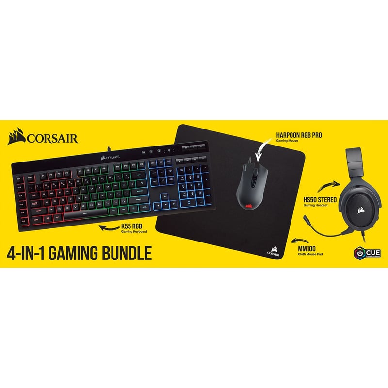 Corsair 4IN1 Gaming Bundle Key Mouse Headset Pad CORSAIR | falabella.com