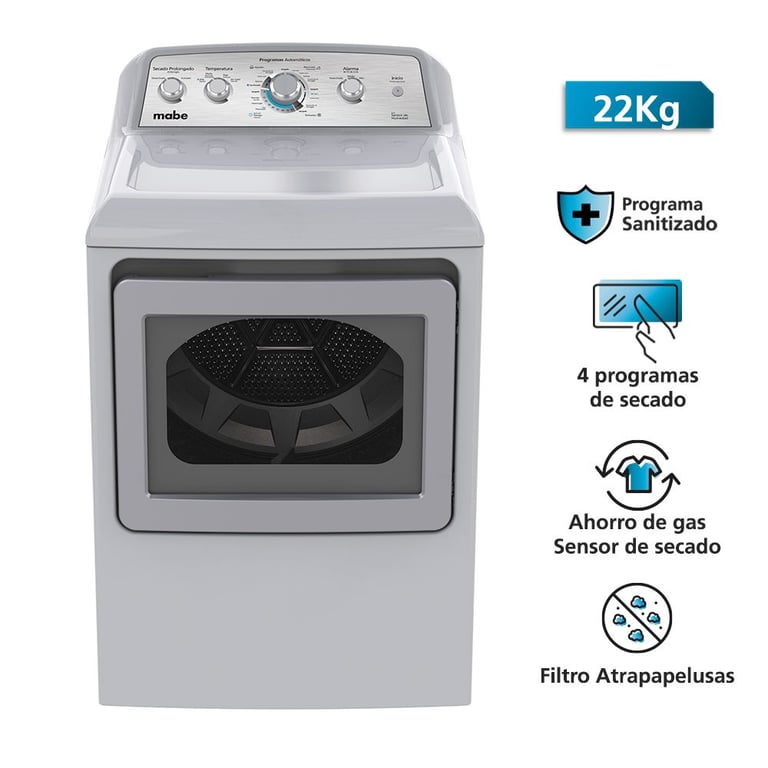 Secadora Mabe SMG47N8MSGBB0 22KG Gas- Plata MABE | falabella.com