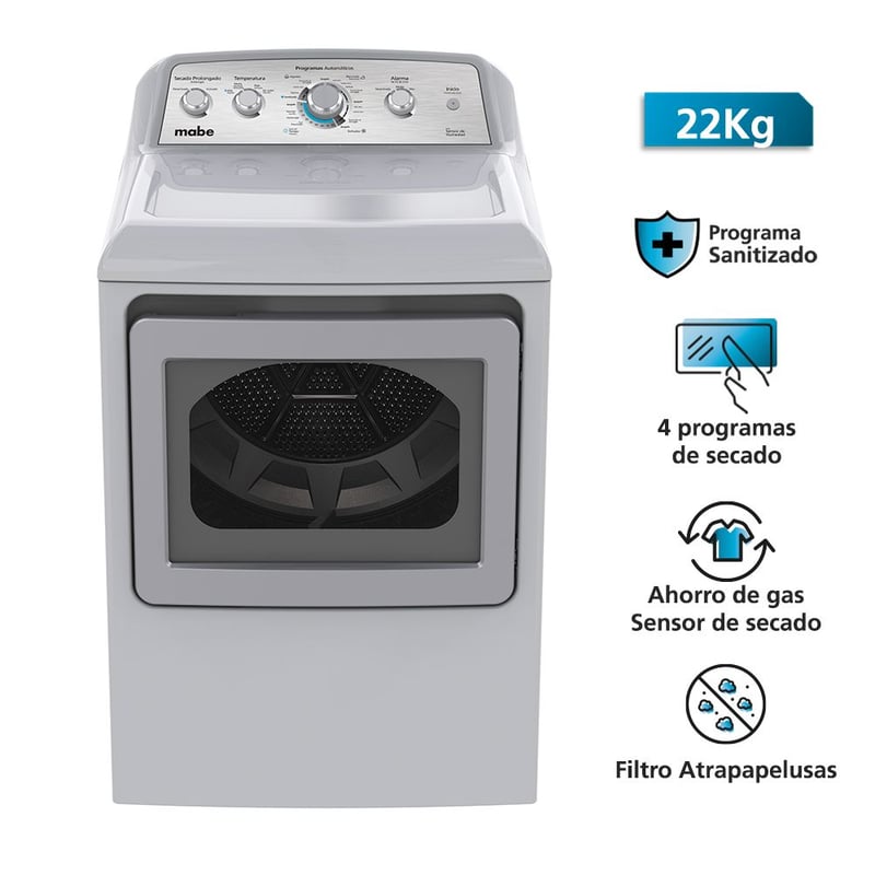 Secadora Mabe SMG47N8MSGBB0 22KG Gas- Plata MABE | falabella.com