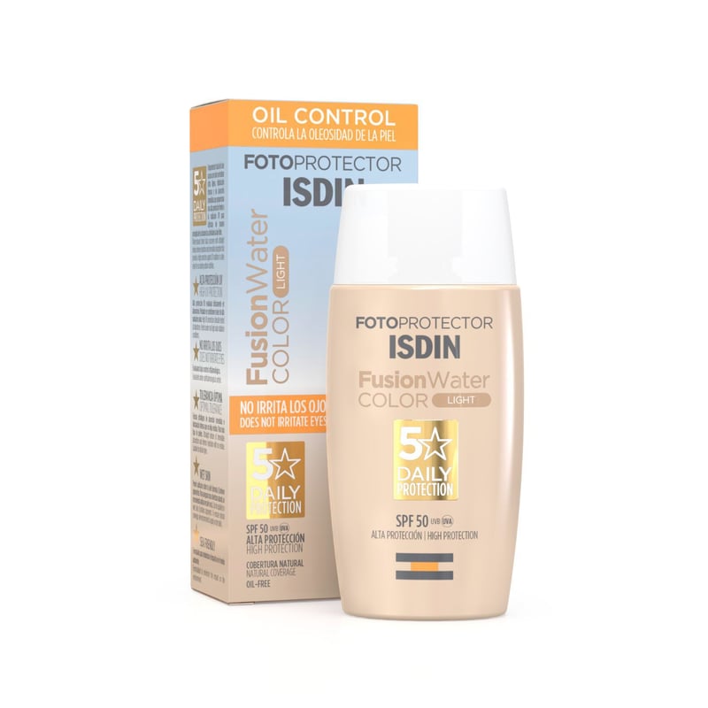 ISDIN Fotoprotector Fusion Water Color LIGHT SPF50 50ML - Bloqueador solar facial con color Oil ...