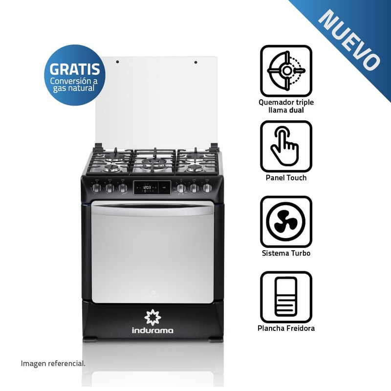 Cocina Indurama Niza 5 Hornillas Negro INDURAMA | falabella.com