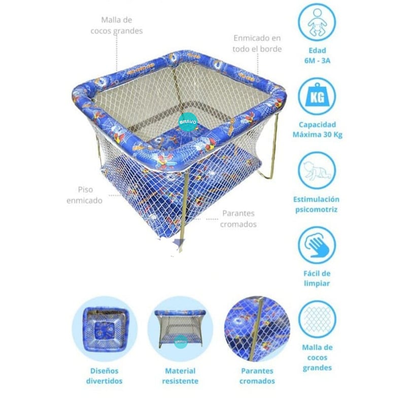 Corral para Bebes Cambrel Economico Azul GENERICO | falabella.com