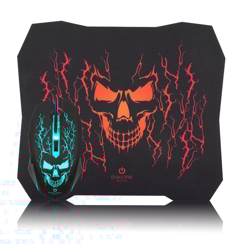 KIT GAMER ENKORE BRAIN 2 EN 1, MOUSE GAMER LED 6 BOTONES 3600 DPI Y ...
