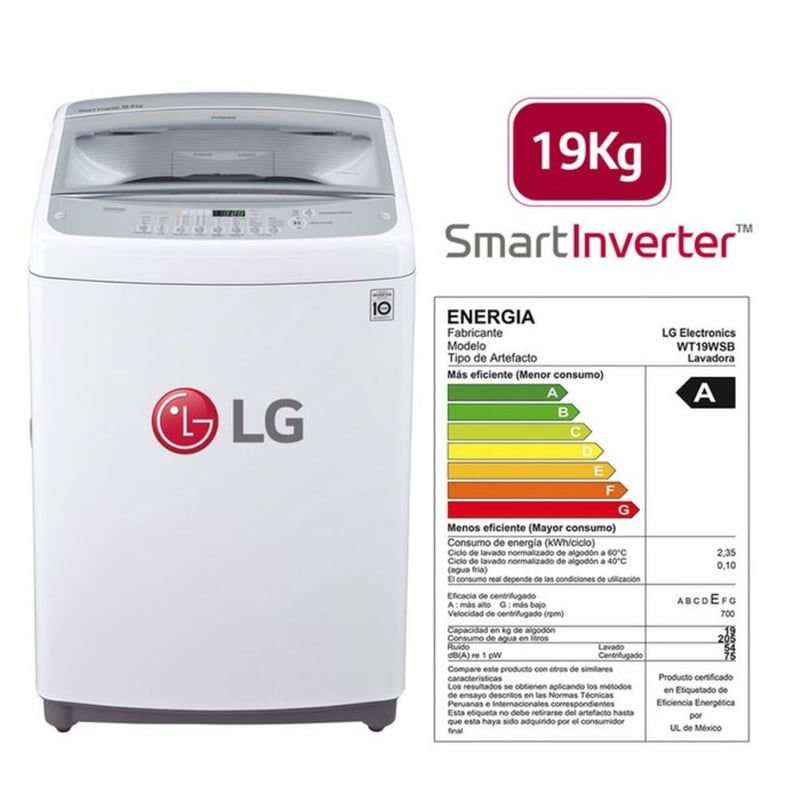 Lavadora LG 19kg - Blanco LG | falabella.com