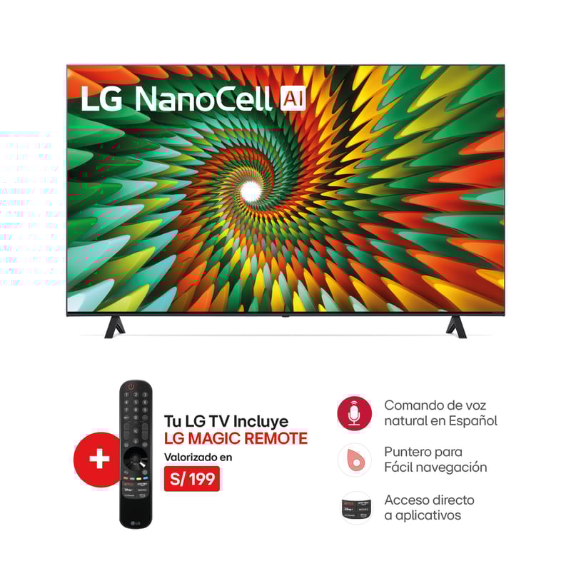 Televisor 55" LG NanoCell 4K ThinQ AI 55NANO77SRA LG | falabella.com