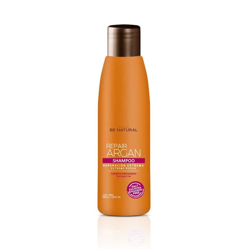 Shampoo Para Cabello Dañado Repair Argan 100ml Be Natural BE NATURAL ...