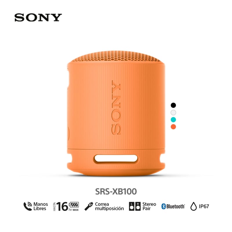 Sony Parlante Bluetooth SRS-XB100 Portátil Waterproof SONY | falabella.com