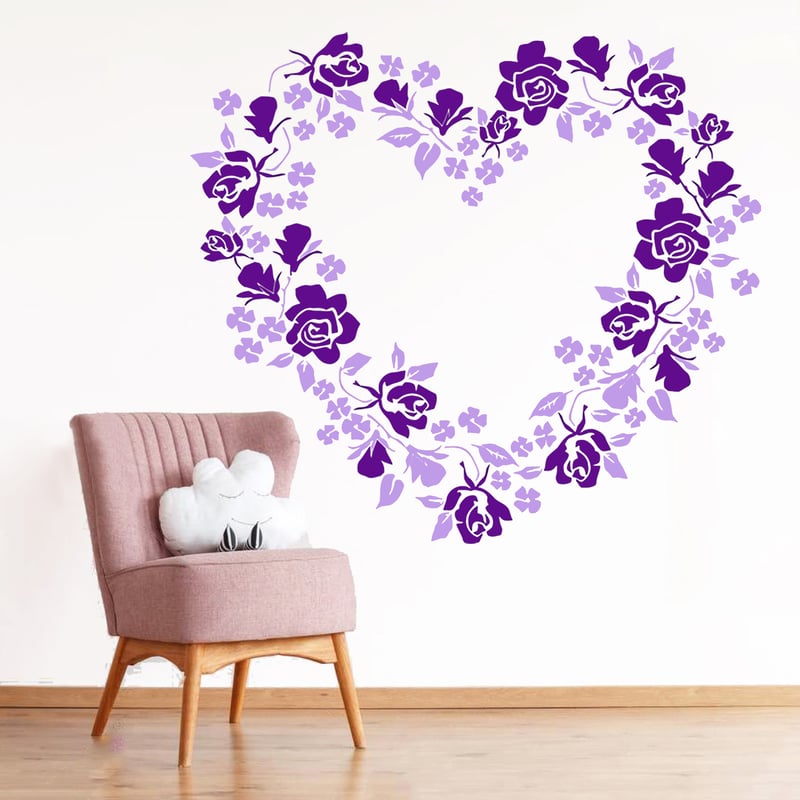 Vinilo Corazón De Flores STICKART | falabella.com