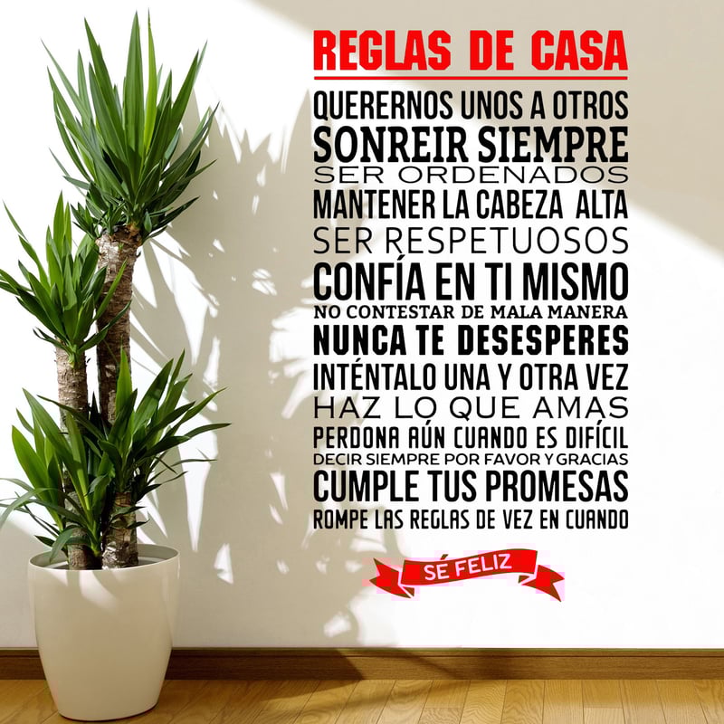 Vinilo Reglas De Casa STICKART | falabella.com