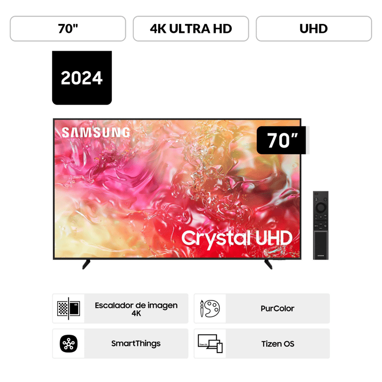 Televisor 70" Crystal Uhd Du7000 4k Tizen Os Smart Tv (2024) SAMSUNG ...