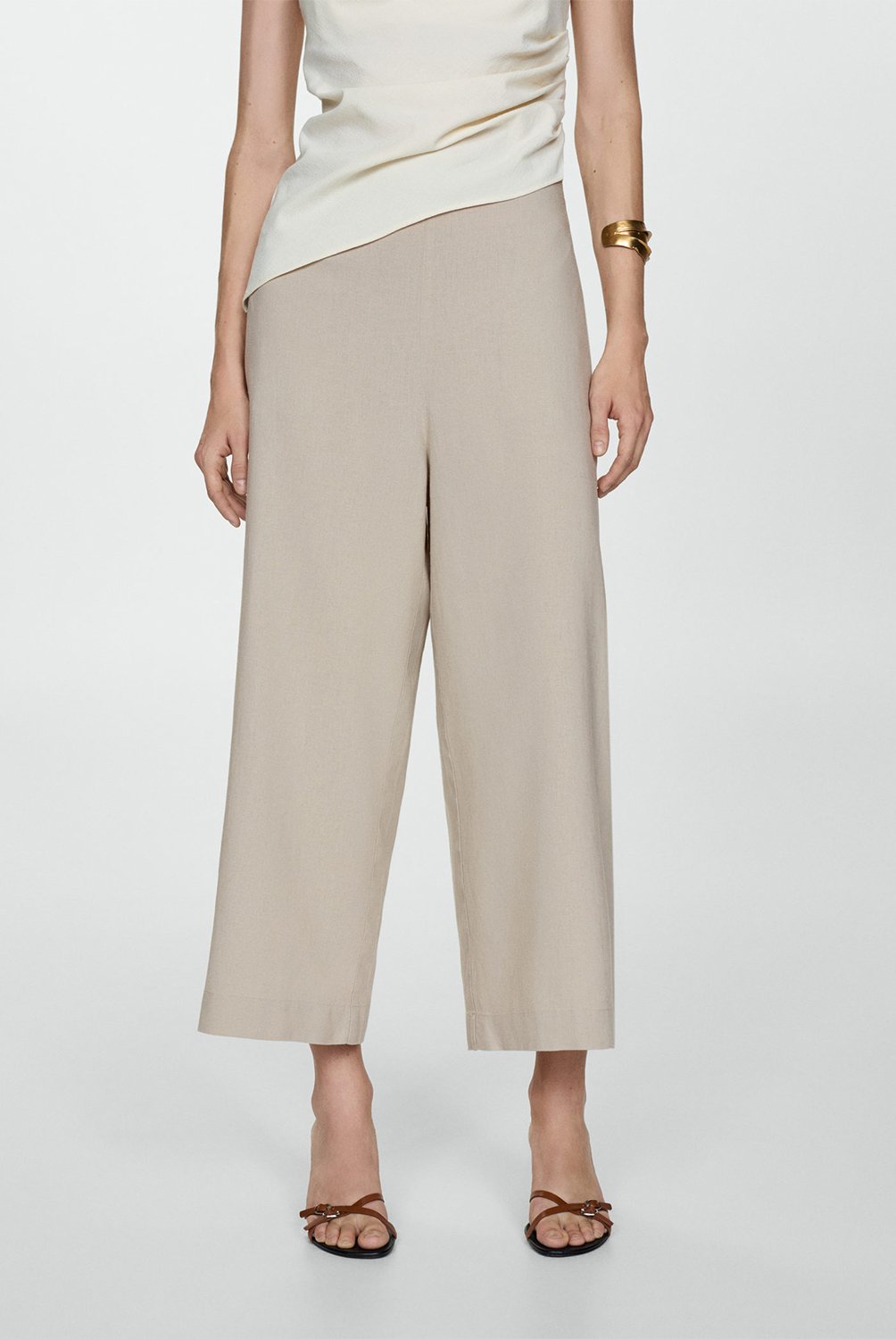 Pantalón Mango Wide Fit Lino MANGO | falabella.com