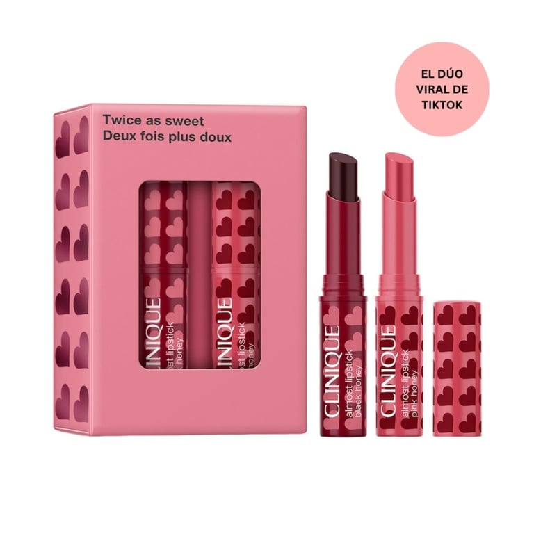 Set Mini Labiales Clinique Pink Y Black Honey Hidratante 2 Und CLINIQUE ...