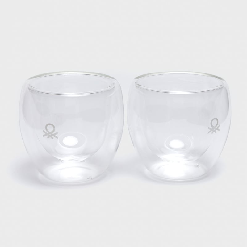 Set x2 Mugs para Café Doble Vidrio 90 ml BENETTON | falabella.com