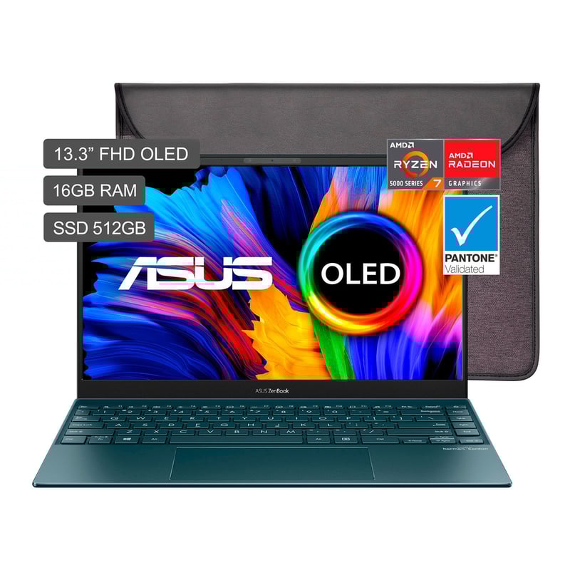 Laptop Asus AMD Ryzen 7 16GB 512 GB Zenbook 13 OLED Serie 5000 13.3 ...