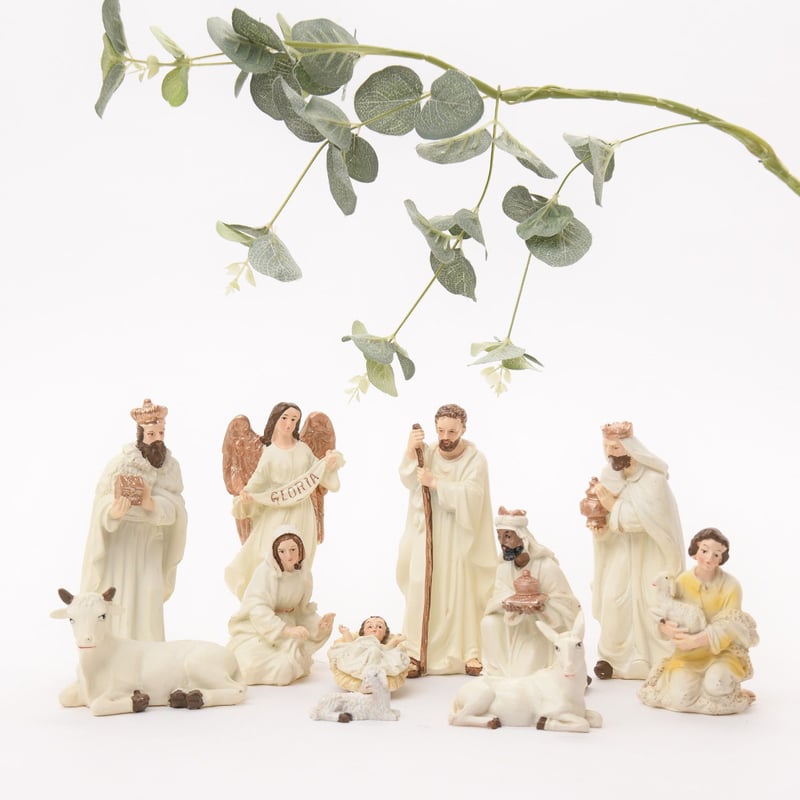 Pesebre 11piezas Blanco Y Dorado MICA | falabella.com