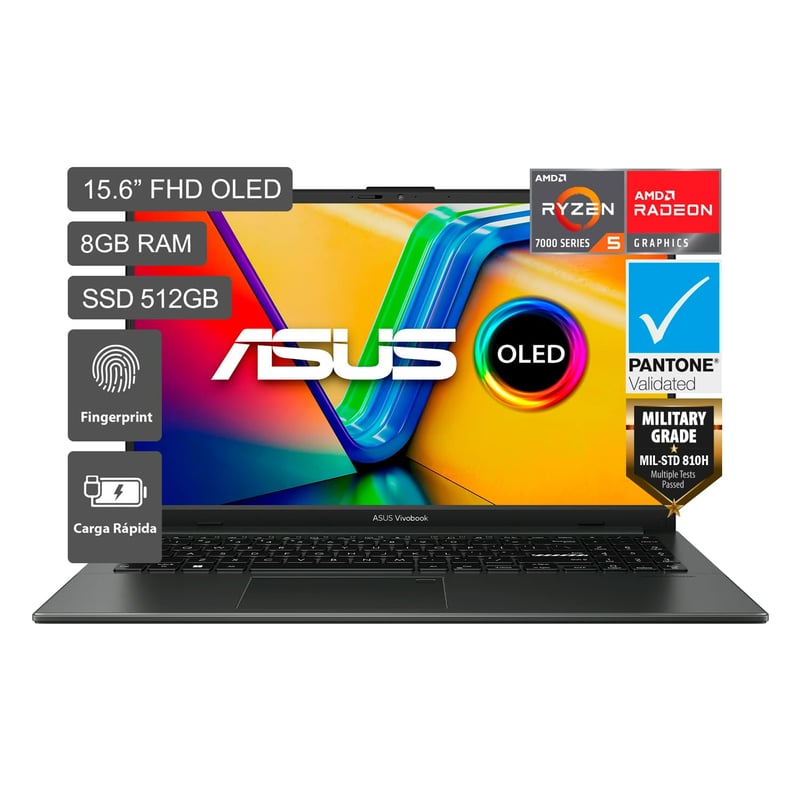 Laptop Asus Amd Ryzen 5 8gb 512 Ssd Vivobook Go 15 Oled Series 7520u 15 ...