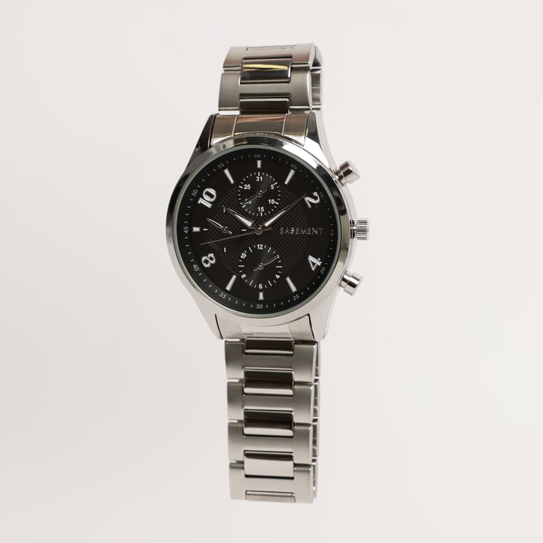 Reloj Basement Metal Plateado Y Negro BASEMENT | falabella.com