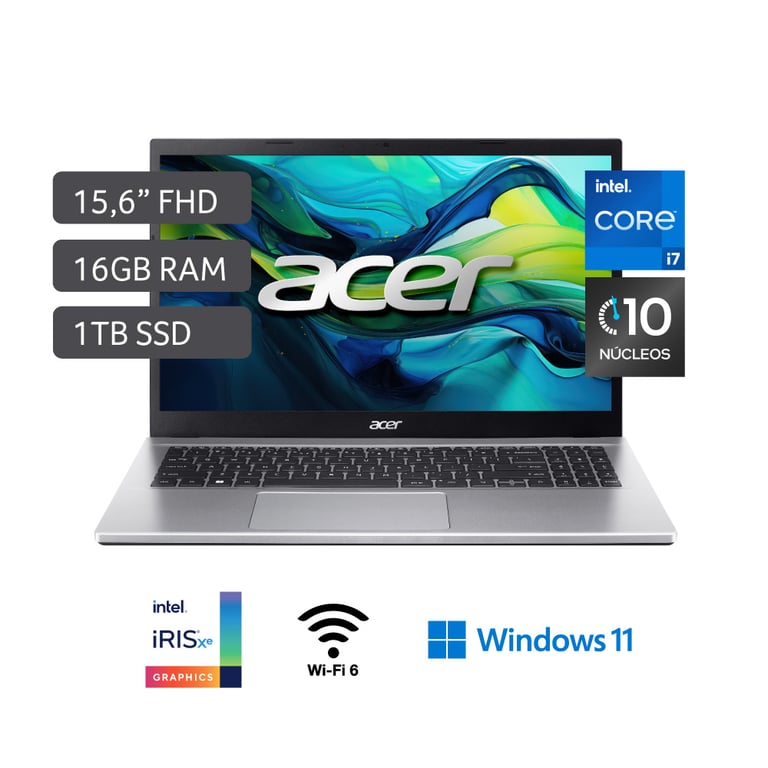 Laptop Acer Intel Core i7 16GB 1TB SSD Aspire 3 12va Gen 15.6" ACER ...