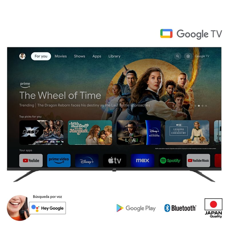 Televisor JVC 65" UHD 4K Google TV LT-65KB538 JVC | falabella.com