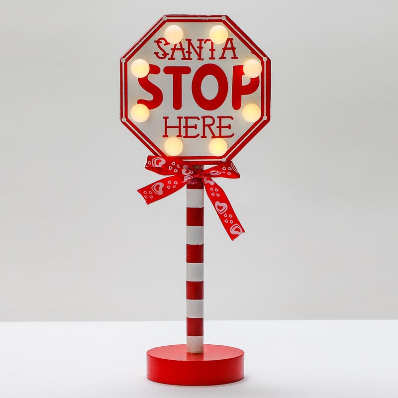 Letrero navideño Santa Stop 30.5cm MICA | falabella.com