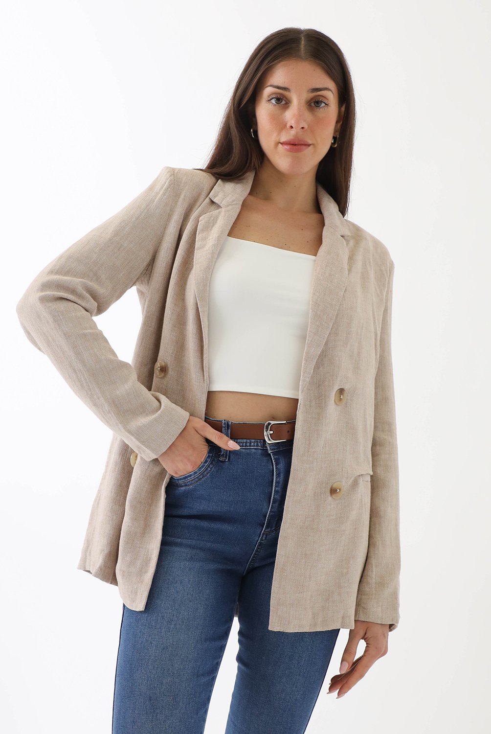 Blazer Lino Mujer Elle Elle Falabella