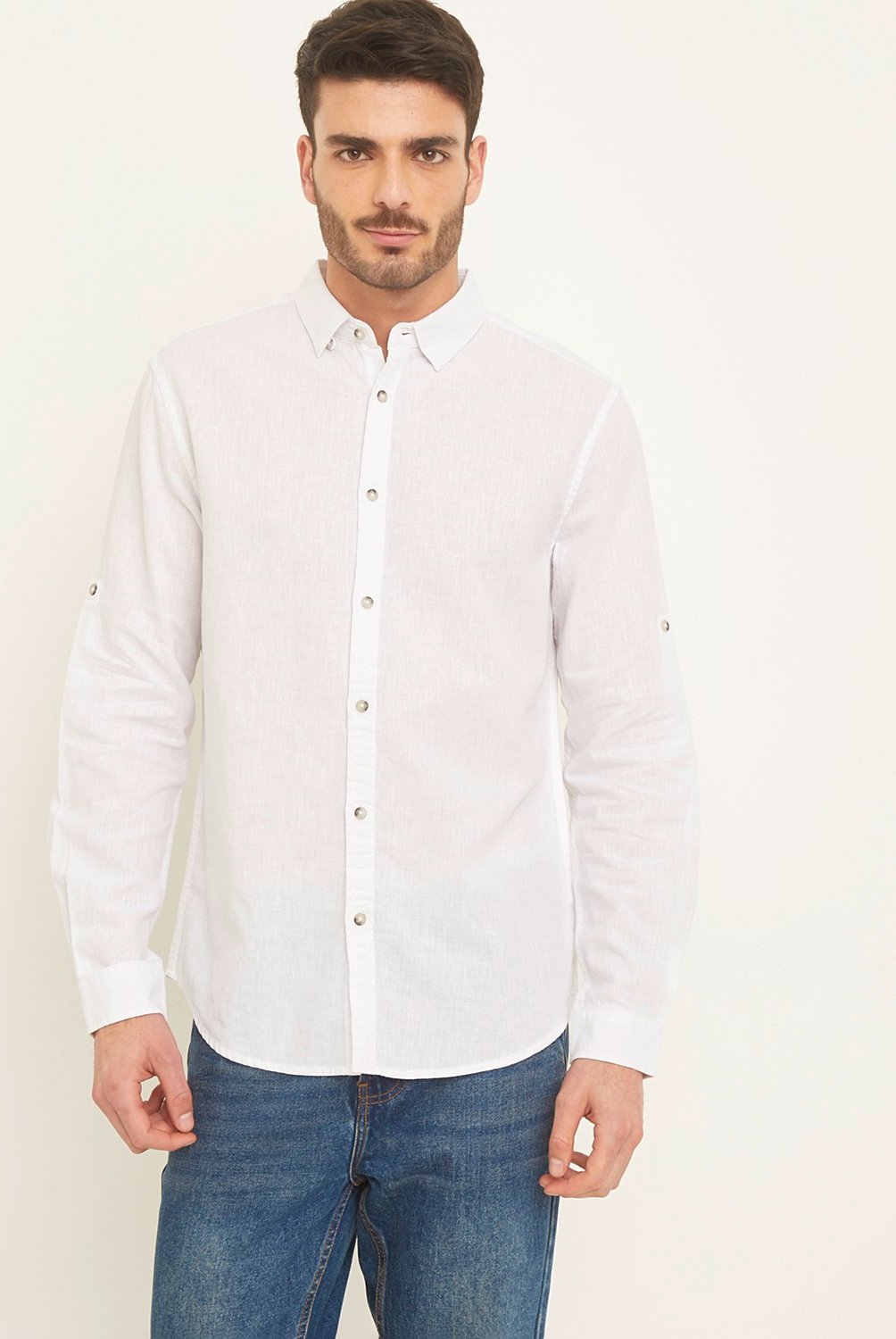 Camisa Basement Manga Larga Lino Clásica BASEMENT | falabella.com