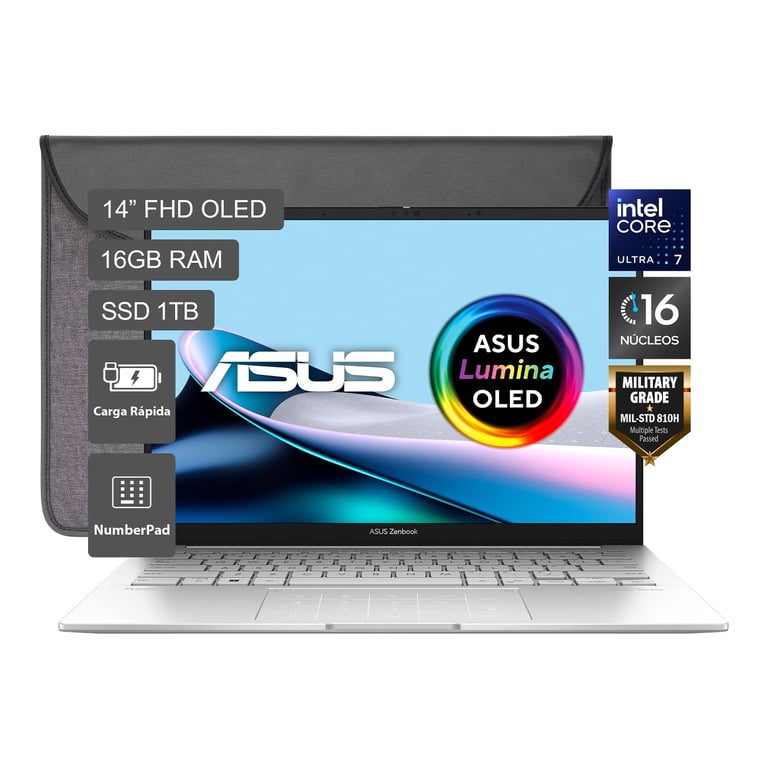 Laptop Asus Intel Core Ultra 7 de 16 núcleos 16GB RAM 1 TB SSD Zenbook ...