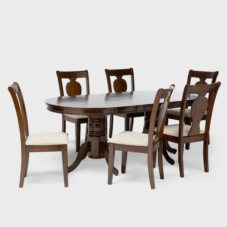Juego de Comedor Extensible Valerie Ovalado 6 Sillas ROBERTA ALLEN ...