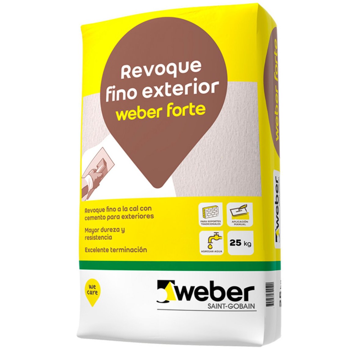 Revoque fino a la cal con cemento para exterior 25 kg - Sodimac.com.ar