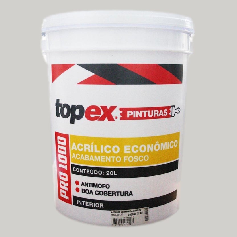 Tinta Acrilica Econômica Topex Pro 1000 Cromio Fosco 20L - Sodimac.com.br