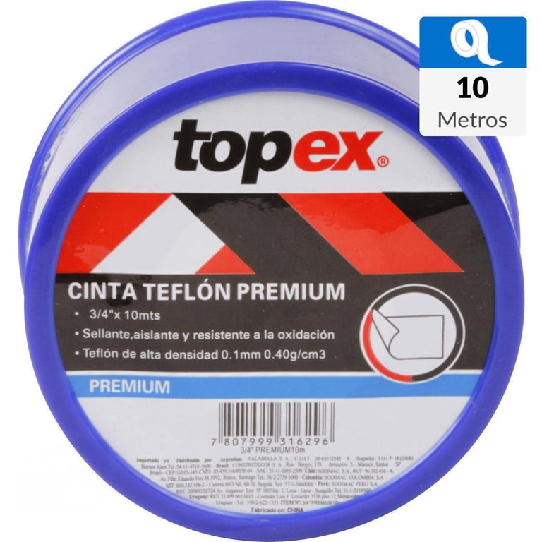 Teflón premium 3/4" 10 m | Sodimac - Falabella