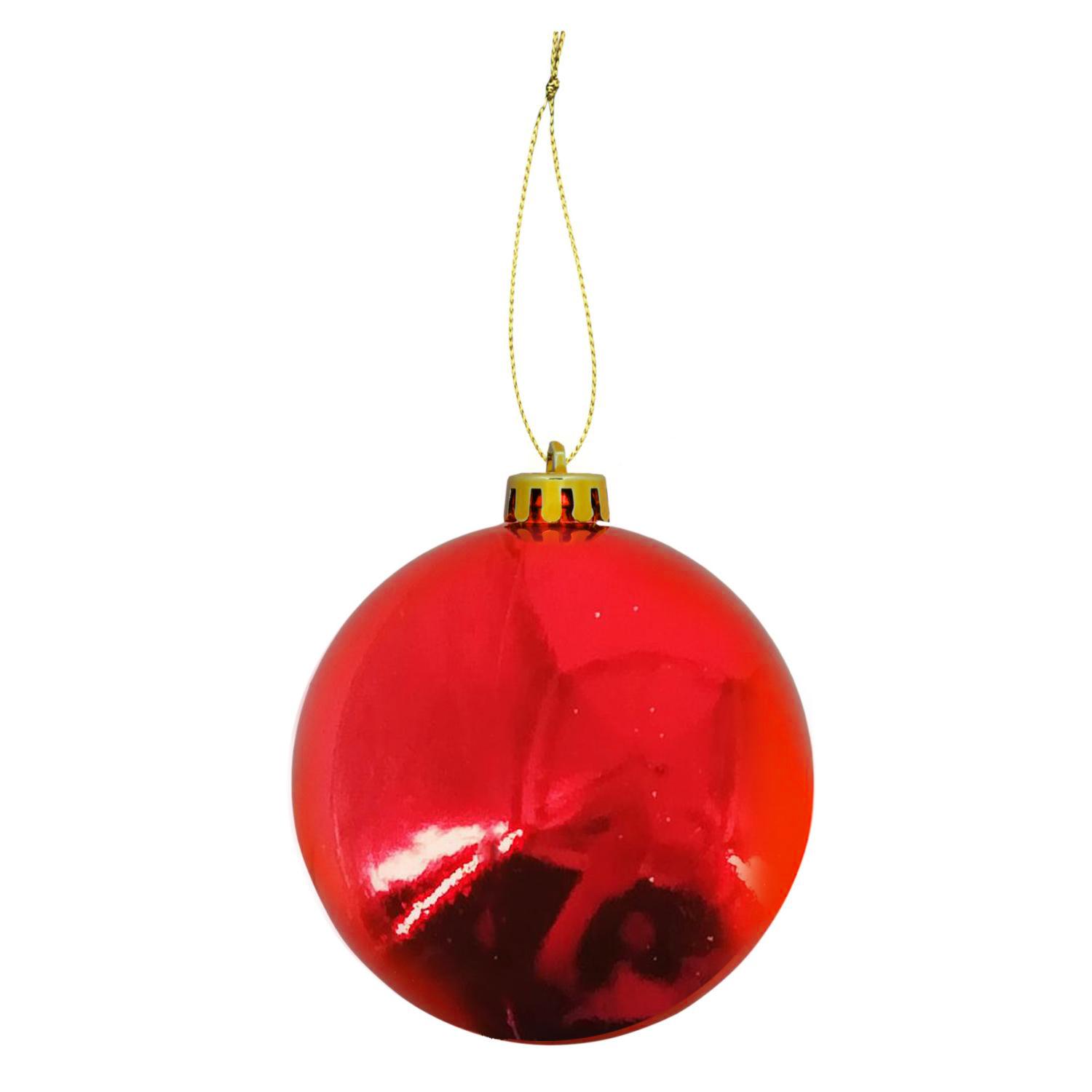 Esferas 9 cm roja brillo x4 | Sodimac - Falabella