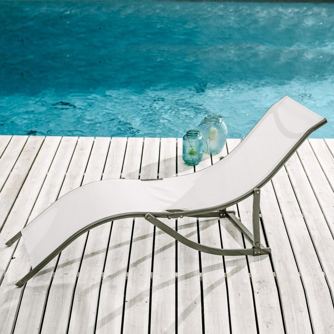 Reposera Plegable Textileno Blanco | Sodimac - Falabella