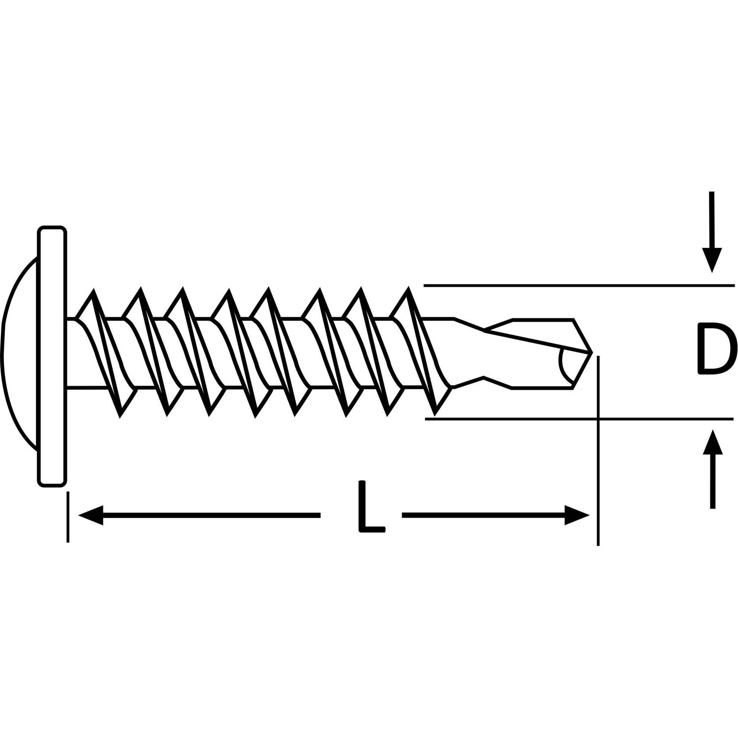 Tornillo Autoperforante Cabeza Lenteja Metal 3/4 " 8 mm 100 Unidades ...