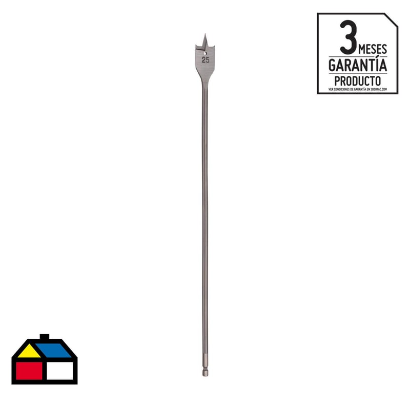 Broca extra larga paleta 25x400 mm centradora | Sodimac Chile