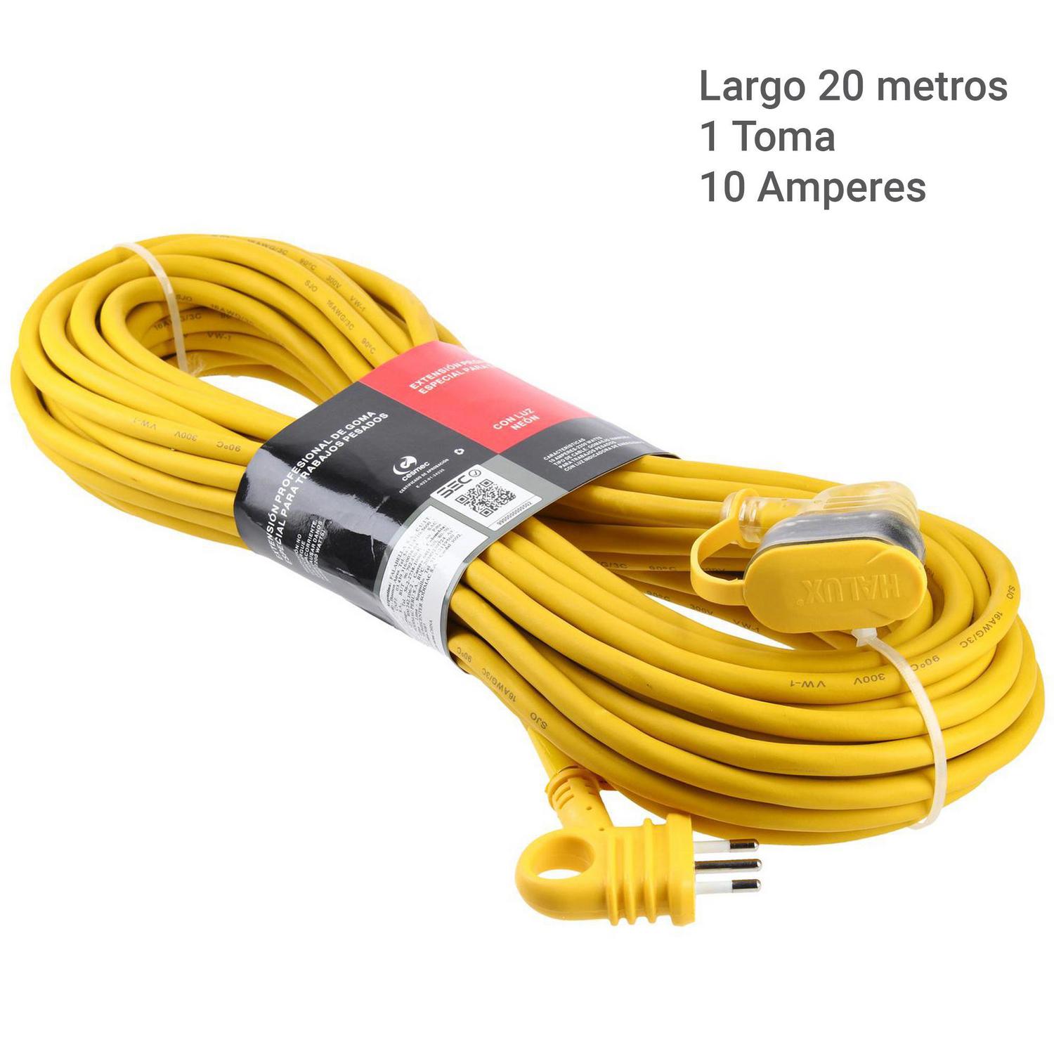 Extensión Eléctrica Profesional 1 Toma(s) 20 m Amarillo | Sodimac ...