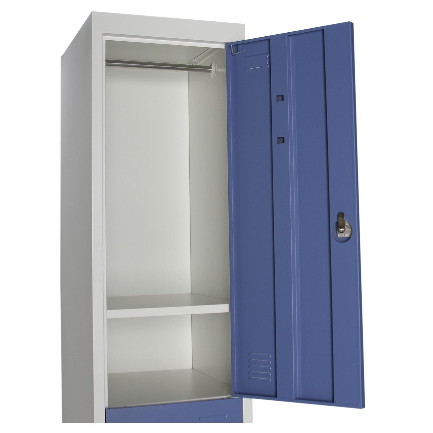 Locker de Oficina con Llave 2 Puerta(s) 2 Repisa(s) 38xx45 cm Gris/Azul ...