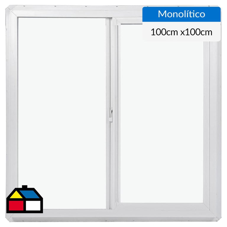 Ventana PVC 100x100 cm monolítico blanco corredera | Sodimac - Falabella