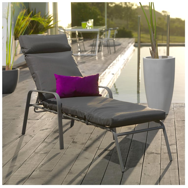 Reposera con Cojín Aluminio Chocolate | Sodimac Chile