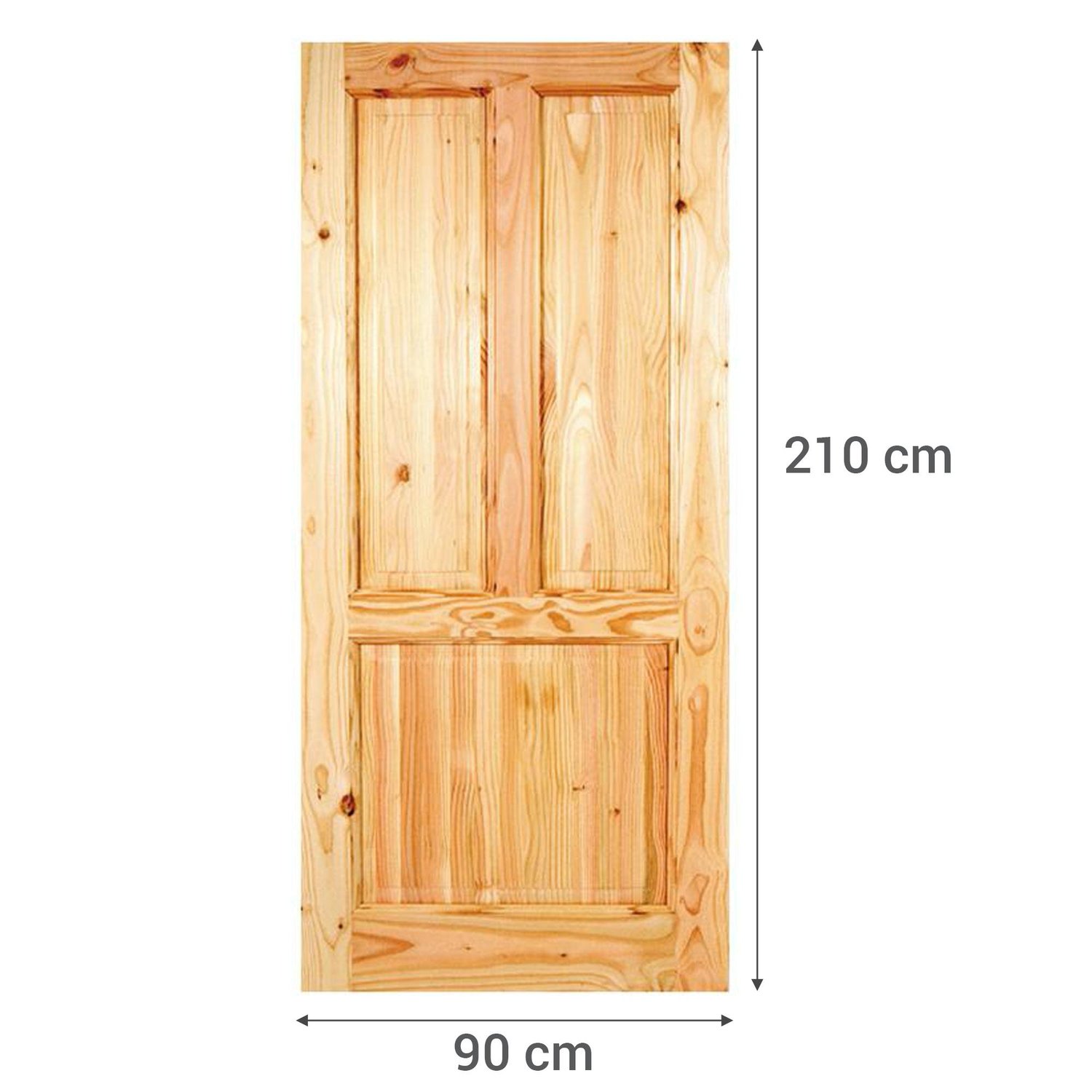 Puerta Madera pino oregón 90x210 cm Calafquén Natural | Sodimac - Falabella