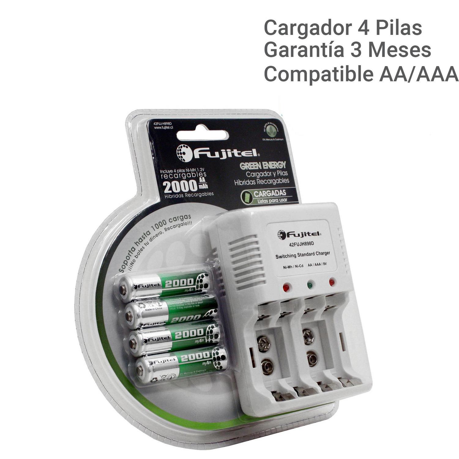 Pack de cargador 4 pilas AAA/AA + 4 pilas AA recargables | Sodimac ...