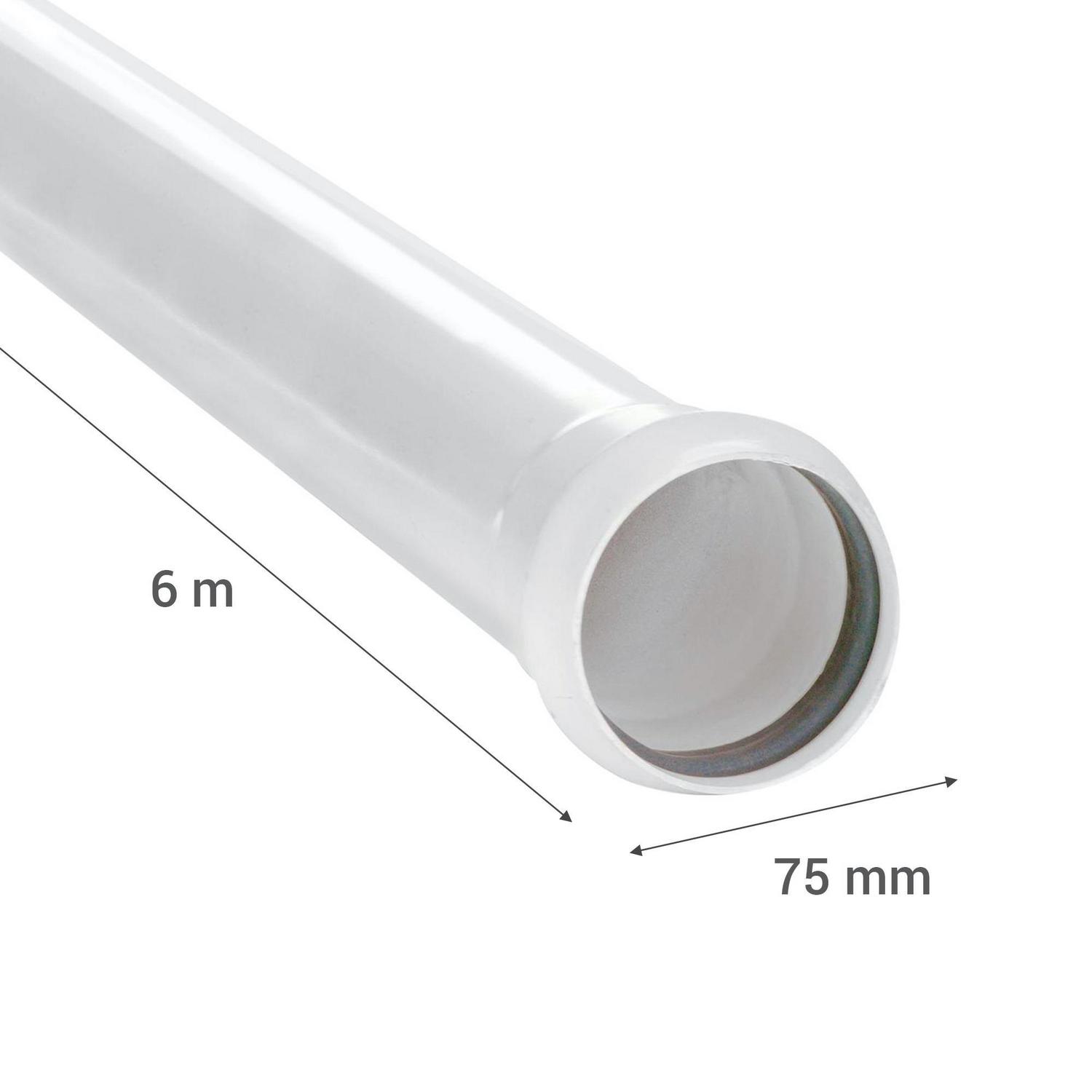 Tubo Sanitario con Goma PVC Agua 75 mmx6 m | Sodimac - Falabella